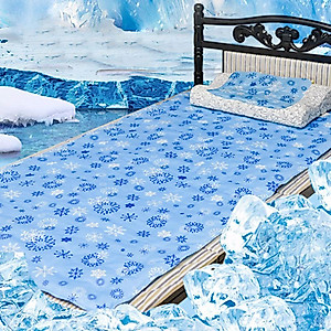 Iproods Cooling Sleeping Mat Set with 1 Pillow Cushion, Cooling Mattress Pad for Summer Hot Sleepers, Also Suitable for Camping Mattress and Sofa Cooling Seat Cushions (19.69 * 59.06 inches)