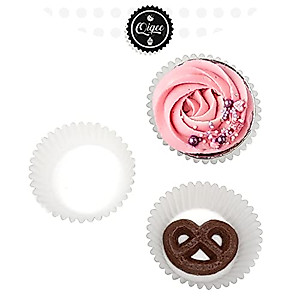 qiqee 500pcs Foil Cupcake Liners For Baking Standard Size Thick ＆ Sturdy Oil Resistance, 10 Color Baking Cups Muffin Liners Paper(Standard Size 2inch Bottom)