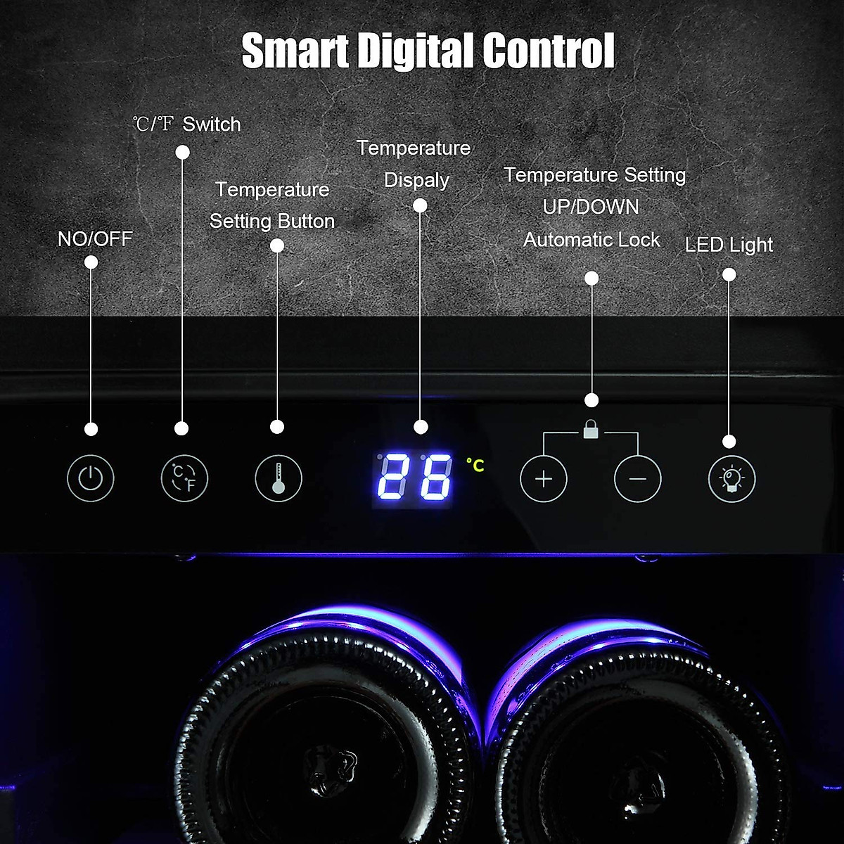 Antarctic Star 15 Inch Beverage Refrigerator Under Counter Built-in Wine Cooler Mini Fridge Clear Glass Door Digital Memory Temperature Control, Beer Soda LED Light, Quiet Operation (15 Inch)