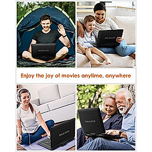 WONNIE 17.9’’ Large Portable DVD/CD Player with 15.6‘’ Swivel Screen, 1366x768 LCD TFT, 6 Hrs 5600mAH Rechargeable Battery, Regions Free, Support USB/SD Card/ Sync TV , High Volume Speaker