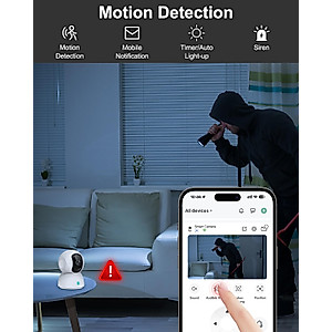 OFYOO 2K Security Camera Indoor(2pk), Baby Monitor Pet Camera with Phone App, 360-Degree WiFi Camera for Home Security, One-Touch Calls, Smart Motion Tracking, IR Night Vision, NO Installation