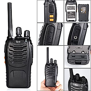 TIDRADIO TD-V2 Walkie Talkies for Adults with Earpiece and 8 Battery 2 Way Radios Walkie Talkies Long Range Hand Free with Flashilght Two Way Radio Rechargeable for Business or Family (4 Pack)