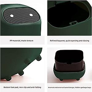 AnyCar Cute Mini Ninja Desktop Trash Can Double Press Trash Can with Lid Suitable for Office Bedroom Trash Can