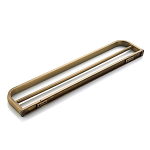 ONEMTB Brass Bath Towel Rack Double Rod, Wall Mounted Towel Holder Length 57.5cm, Euro Towel Bar for Bathroom, Kitchen, Home Décor-Golden (Color : Yellow Antique)