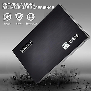 HWAYO 2.5'' 1TB Ultra Slim Portable External Hard Drive USB3.0 HDD Storage for PC/Desktop/Laptop/MacBook/Chromebook/Xbox One (Black)