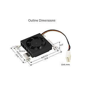 waveshare Dedicated All-in-One 3007 Cooling Fan for Raspberry Pi Compute Module 4 CM4, PWM Speed Adjustment,Low Noise, More Practical,with Thermal Tapes