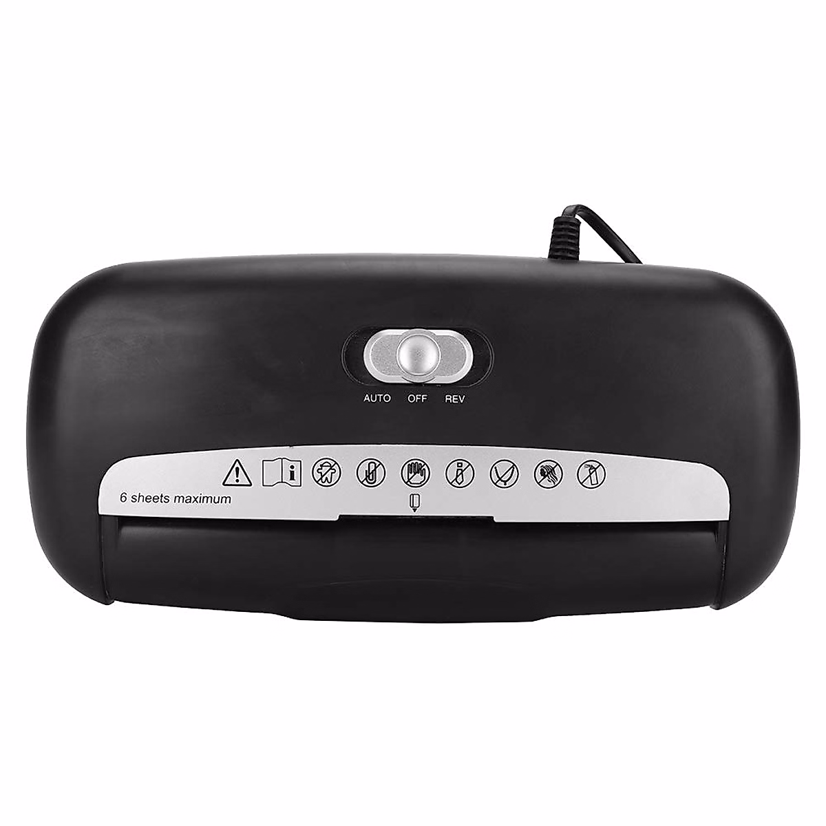 Paper , 110V 6-Sheet Strip Cut Straight Cut Home Paper Shredders Credit Card Office Machine for Office Home Use Electric , 12.8 x 11.4 x 5.5in, Black