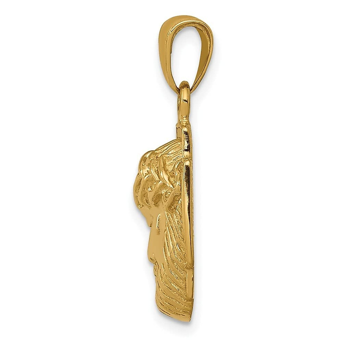 Diamond2Deal 10k Yellow Gold Polished 2-D Small Jesus Head with Crown Pendant
