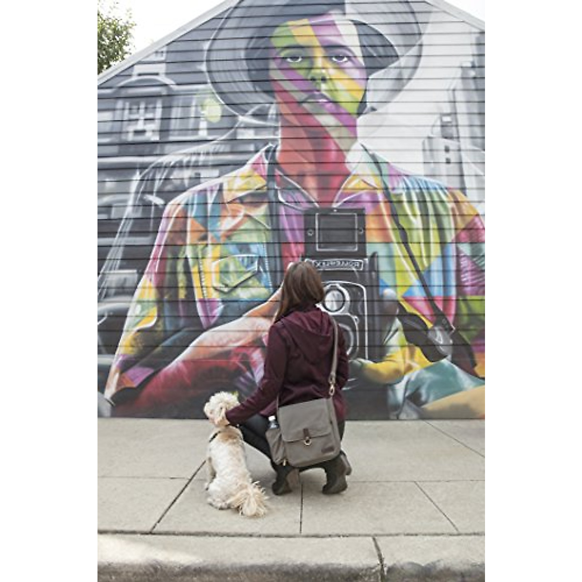 Travelon Anti-Theft Courier Tour Bag, Stone Gray, 11.5 x 11 x 3