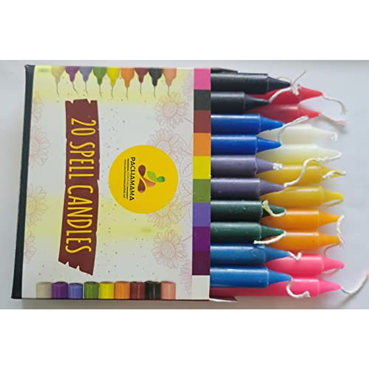 Spell Candles - Chime Candles - Chime Ritual Spell Unscented Taper Candles 4" x 1/2" 20 Candles (Multicolor)