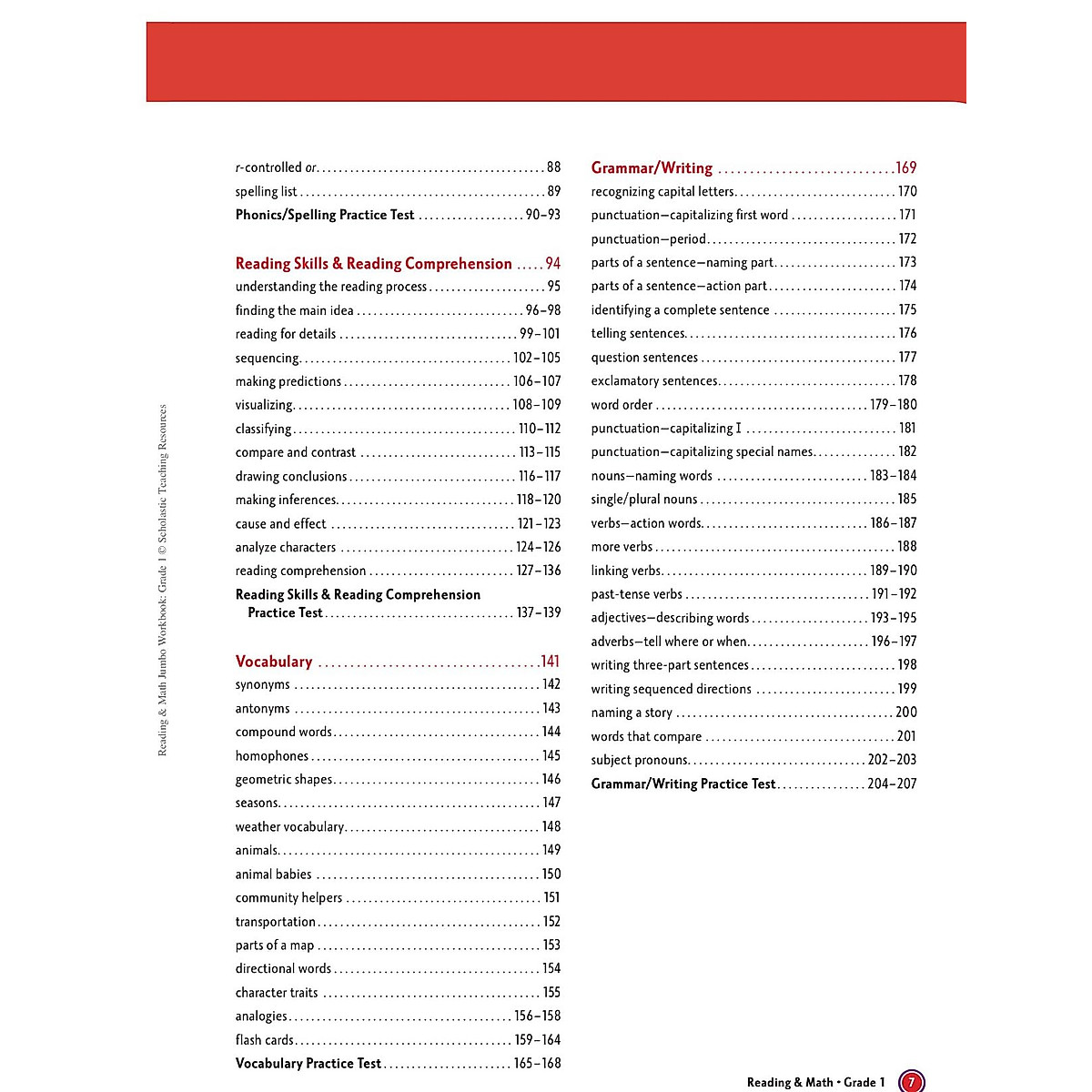 Reading & Math Jumbo Workbook: Grade 1