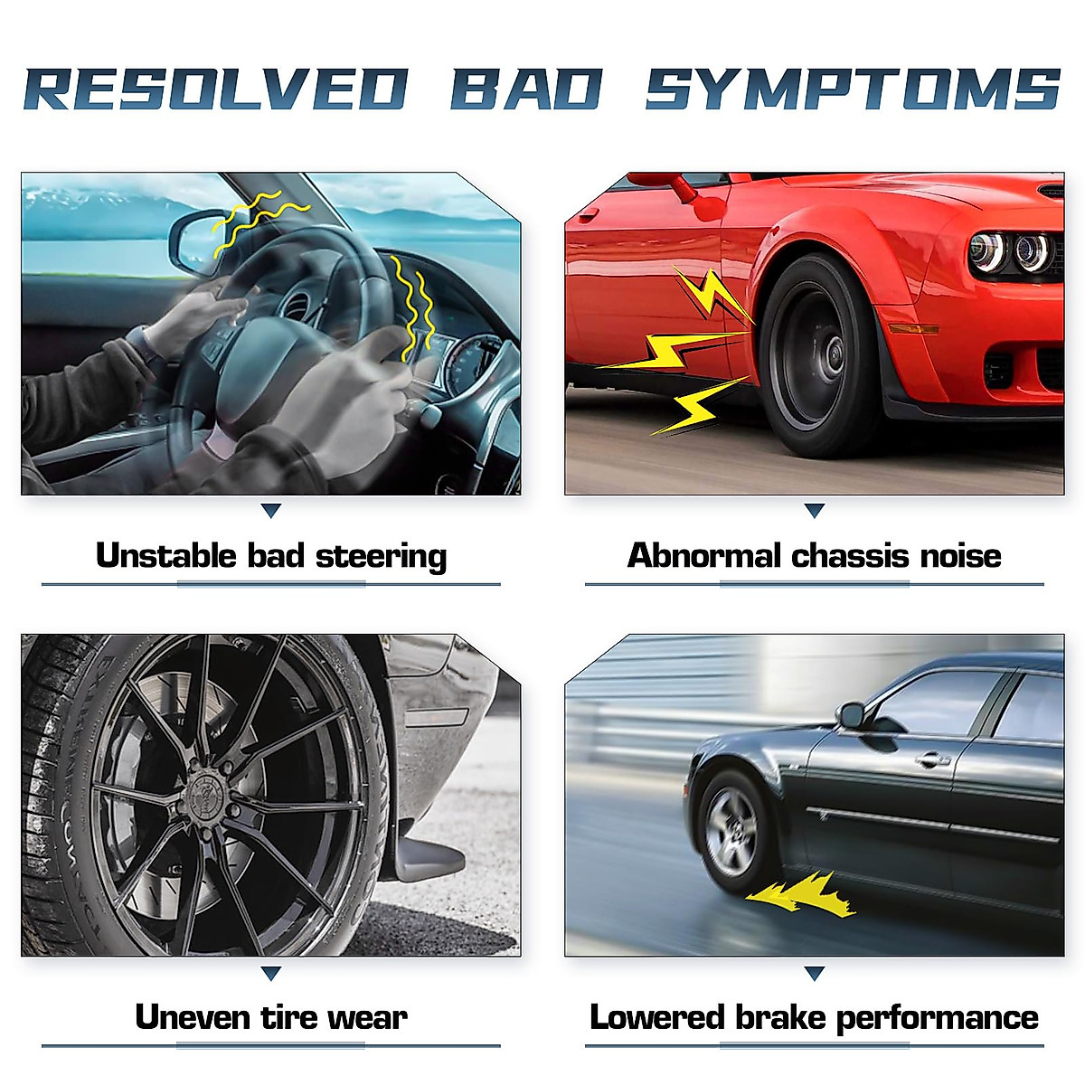 Front Upper Control Arms with Ball Joint for Chevy Silverado/Suburban 1500 Tahoe, for Cadillac Escalade, for GMC Sierra/Savana 1500, Adaption 2-4" Lift Suspension Kit Adjustable Control Arm 2PCS