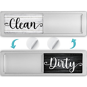 Dishwasher Magnet Clean Dirty Sign, Strong Clean and Dirty Magnet for Dishwasher, Universal Dirty or Clean Dishwasher Magnet Indicator, Clean/Dirty Farmhouse Dark Wood Dish Wash Sign Magnet