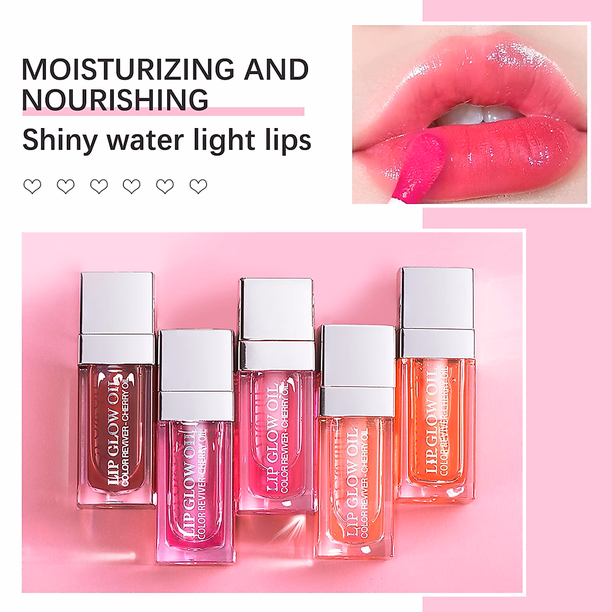 DAGEDA Tinted Lip Oil Plumping Lip Gloss, Hydrating Lip Glow Oil Lip Care Moisturizing for Dry Lips, Nourishing Water Lip Oil Gloss Non-Sticky Shine Lip Tint (015 Cherry)