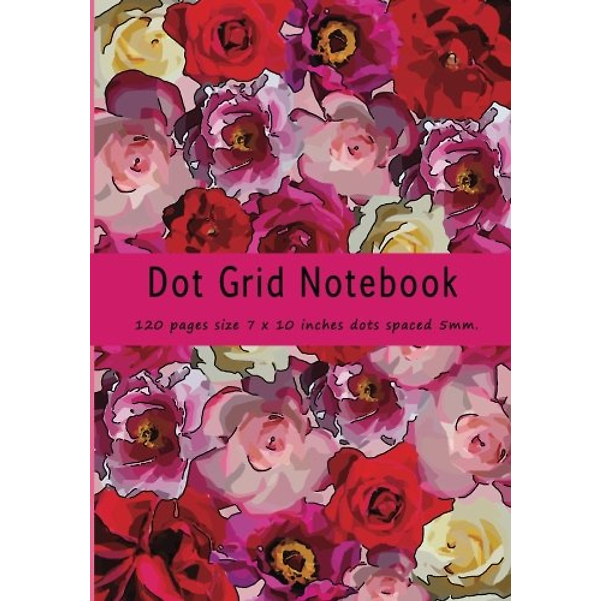 Dot Grid Notebook 120 pages size 7 x 10 inches dots spaced 5mm.: Black dots grid bullet spaced composition book journal design (Dot Grid Bullet Notebook School Office Supplies)