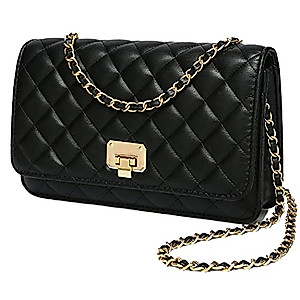 Women Shoulder Bag Grid Crossbody Handbag Daily Leather Stylish Evening Chain Bag