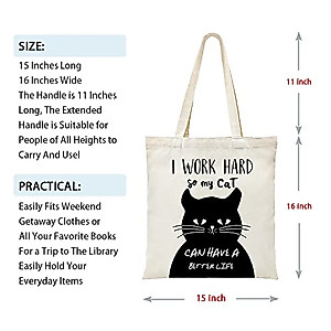 ZHANTUONE Canvas Tote Bag，My Cat Can Have a Better Life ，Cat Mom Cat Dad Gift，Cat Lover Gifts For Men or Women，Great Gift for Cat Lovers，Pet Lovers Birthday Gift，Multipurpose Canvas Tote Bag Gift