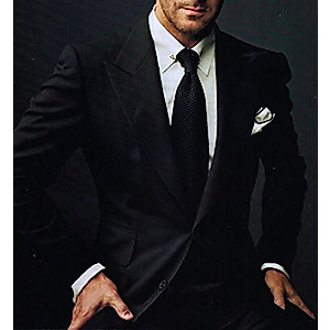 Flairs New York Gentleman's Essentials Weekend Casual White Pocket Square (White/Midnight Black)