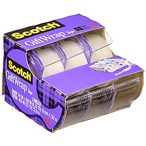 Scotch Gift Wrap Tape 0.75 x 300, 3 Pack