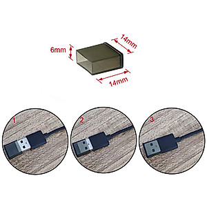 HJ Garden 40PCS USB Male Dustproof Plug Stopper Cap Lids USB Port Protective Cover Semitransparent Black