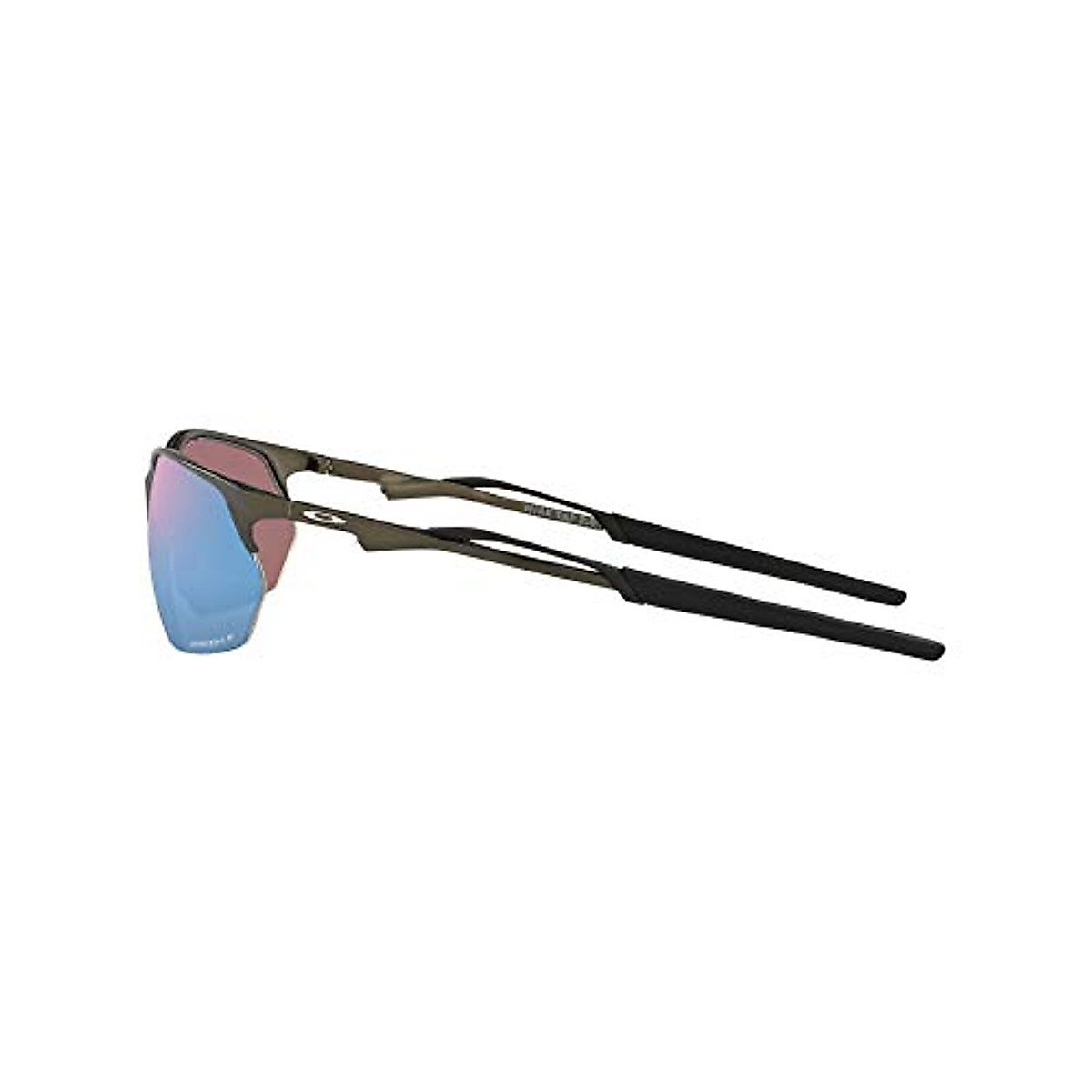 Oakley Men's OO4145 Wire Tap 2.0 Rectangular Sunglasses, Satin Lead/Prizm Deep Water Polarized, 60 mm