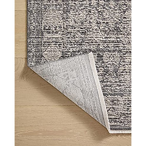 Amber Lewis x Loloi Alie Collection ALE-03 Charcoal / Dove, Traditional 18" x 18" Sample Rug