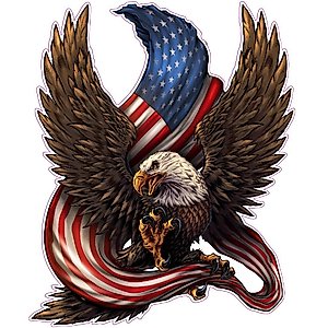 American Bald Eagle American Flag Decal XX Large is 36.0" in Size