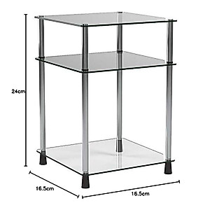 Convenience Concepts Designs2Go Classic Glass 3 Tier End Table, Glass