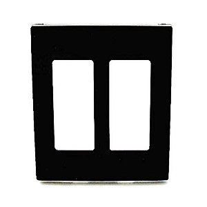 Leviton 80309-SE 2-Gang Decora Plus Screwless Wall Plate - Black