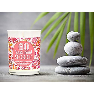 60 Never Looked So Good - 60th Birthday Candles Gifts for Women,Happy Birthday Candle, Scented 100% Soy, 10 Oz. Candle, Happy Birthday Gifts for Friends, Female, 60th Birthday Gifts for Women