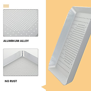 Luxshiny 1pc Pizza Pan Nonstick Bakeware Home Pizza Oven Pe Pan Metal Baking Pans Square Baking Pan Square Oven Pan Nonstick Pizza Plate Pie Baking Pan Aluminum Alloy Cooking Utensils Bread