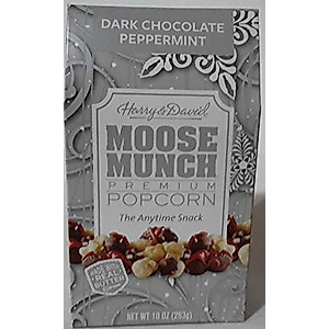 HARRY & DAVID MOOSE MUNCH PREMIUM POPCORN DARK CHOCOLATE PEPPERMINT - 10 OZ BOX