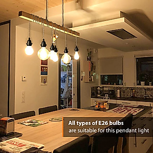 Plug in Hanging Light Fixture, 20FT 3 Bulbs Pendant Lamp Lights Cord with Switch Cord E26 Bulbs Socket, Industrial DIY Twisted Hemp Rope Overhead Lamps for Farmhouse Bedroom Home Lighting Decors