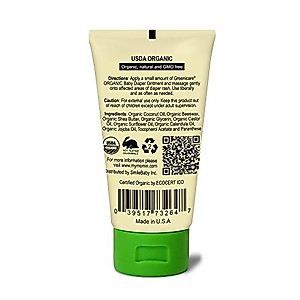 MOMiN USDA Organic Baby Diaper Rash Ointment, All Natural, Fast Relief and Prevention, 2 Fl. Oz