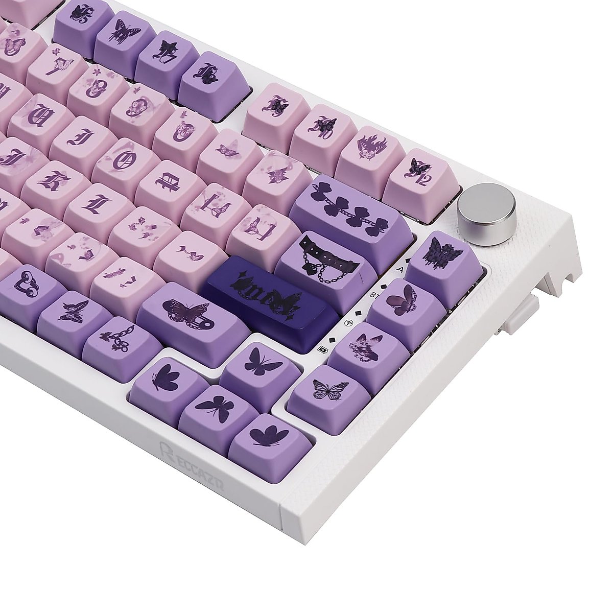 EPOMAKER Butterfly 121 Keys PBT Keycaps, MDA Profile Dye Sublimation Keycaps Set, for Mechanical Gaming Keyboard, Compatible with Cherry Gateron Kailh Otemu MX Structure