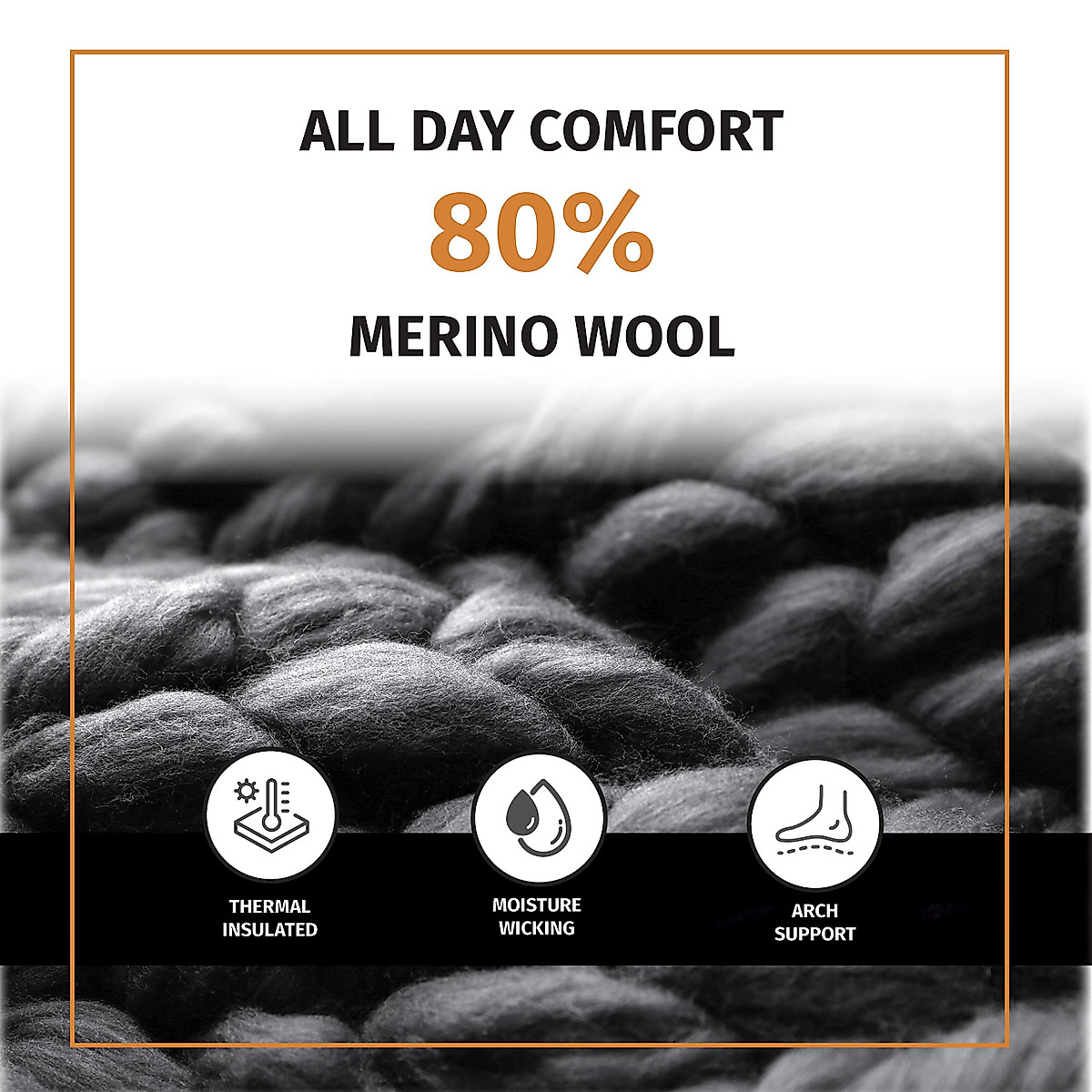 FUN TOES Boot Socks for Men, 3 Pairs Durable Thermal Insulated 80% Merino Wool Warm Hiking for Winter, Indoor or Outdoor (1 Black/1 Brown/1 Green)