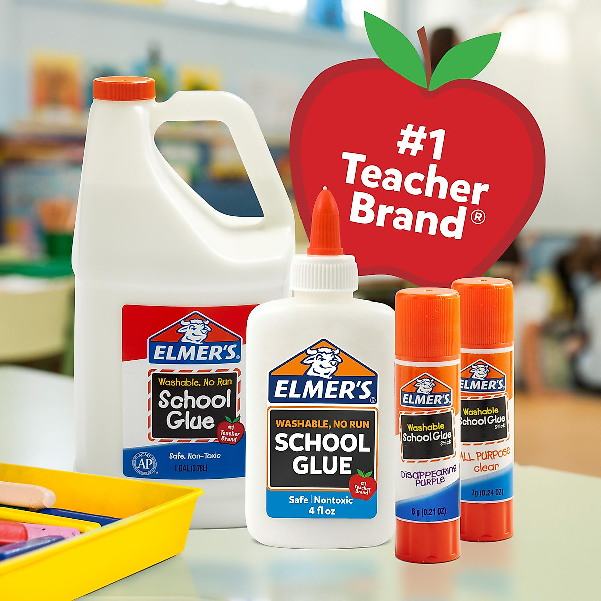 Elmer's All Purpose School Glue Sticks, Washable, 7g, 60 Count