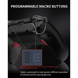 BEITONG Asura 2 Pro PC Gaming Controllers 2.4G Wireless Dual Vibrate Gamepad Joystick For Windows 7 8 10 11,Android TV,Steam,Simulater,Advanced M Buttons/Hall Effect Trigger (Black)