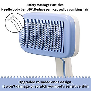 AIITLE Self-Cleaning Slicker Brush for Dogs, Cats - Shedding and Grooming Tool for Pets - Remove Loose Hair, Fur, Tangled Hair, Knots for Large Medium Small Sensitive Dogs, Cats, Rabbit & More Blue