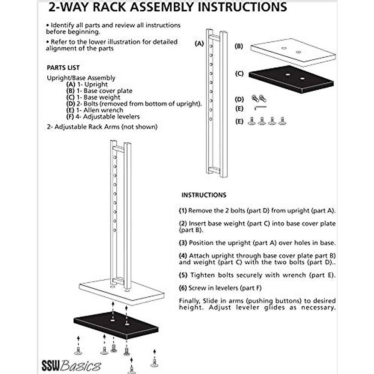 Clothing Rack - Black 2-Way - Straight & Slanted Arms with Black Matte and Chrome Accents - Adjustable from 48" to 72" - Use for Retail, Restaurants, and Home Storage