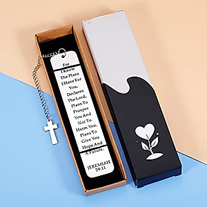 Bible Verses Bookmark Gifts for Women, Jeremiah 29 11, Christian Religious Bookmark for Godson Goddaughter, Book Lover Gifts, Inspirational Catholic Gifts Easter Baptism Communion Faith Keepsake