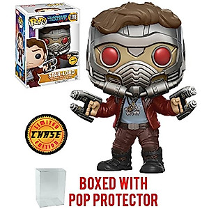 Funko Pop Marvel: Guardians of the Galaxy Vol. 2 - Star Lord Chase Variant Limited Edition Vinyl Figure (Bundled with Pop Box Protector Case)