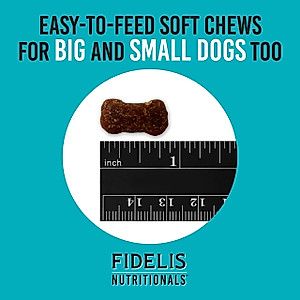 FIDELIS Skin & Coat Plus+ Dog Skin & Coat Supplement, Omega 3, Vitamin E, Salmon Oil for Dogs, Fatty Acids, Healthy Skin, Shiny Coat, Adult, Big & Small, Made in USA, Vegetable Flavor, 120 Soft Chews