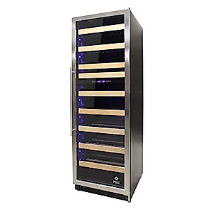 Vinotemp 215 Bottle Wine Cooler Refrigerator, Built-in or Freestanding Wine Fridge with Digital Temperature Control, Glass Door and Safety Lock, Right Hinge, 215 Bottle, Black