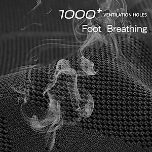 JIAFO Womens Athletic Walking Shoes, Non Slip Shoes for Women, Sneakers for Women Slip on Running Shoes, Laceless Casual Breathable Lightweight Mesh Knit（Black，Size 7.5）