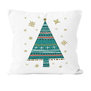 Scceatti Christmas Throw Pillow Covers 4 Pack 18x18 in Cotton Farmhouse Pillow Cover with Zipper Deer Reindeer Aesthetic Theme Fashion Pillow Cases Protector for Couch Bed Living Room Decor Gifts