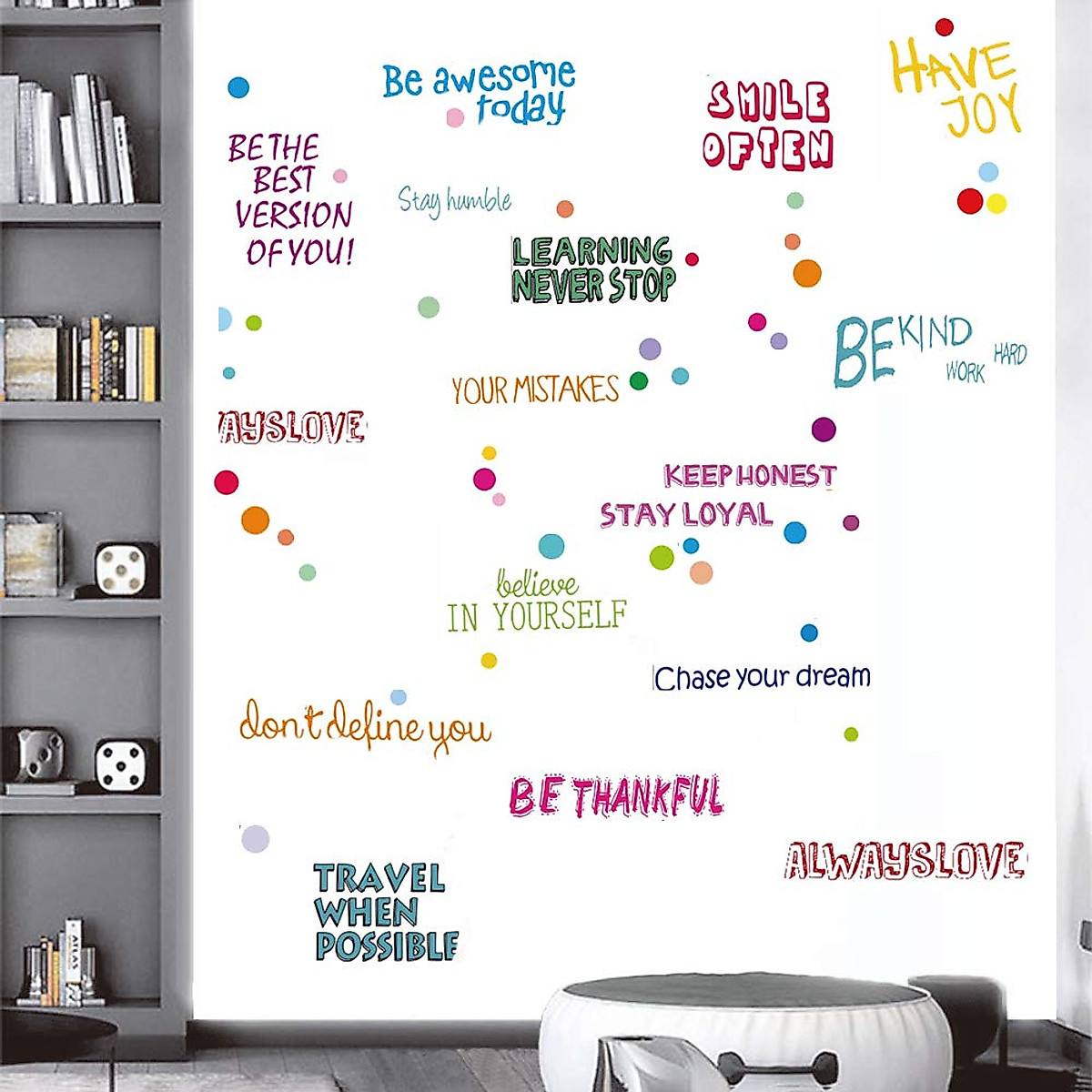 Motivational Phrases Wall Decals Child Inspirational Quotes Wall Sticker, DIY Removable Wall Window Positive Sayings for Kids Baby Nursery Childrens Bedroom Classroom Home Decor Art (1)