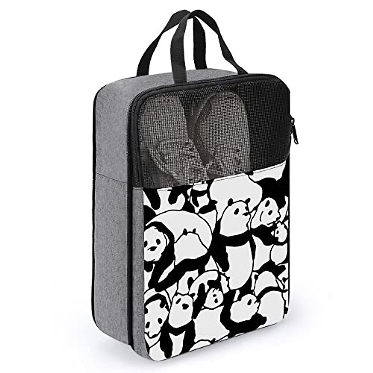 Frcavbin Lovely Panda Travel Shoe Bag Shoes Carrier with Handle and Zipper Foldable Shoe Puches Organizer for Home storage School starts