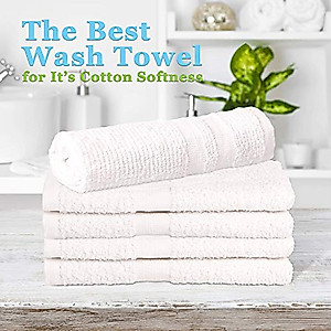 24 Pack Jmr Premium White Cotton Washcloths 12x12 Soft Absorbent Face Towels, Bath, Spa, Gym Use