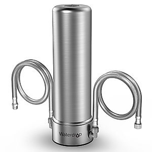 Waterdrop AS13 Under Sink Water Filter, No Drilling Required Under Sink Water Filtration System, Reduce PFAS, PFOA/PFOS, 6 Stage Stainless Steel Under Sink Water Filter System